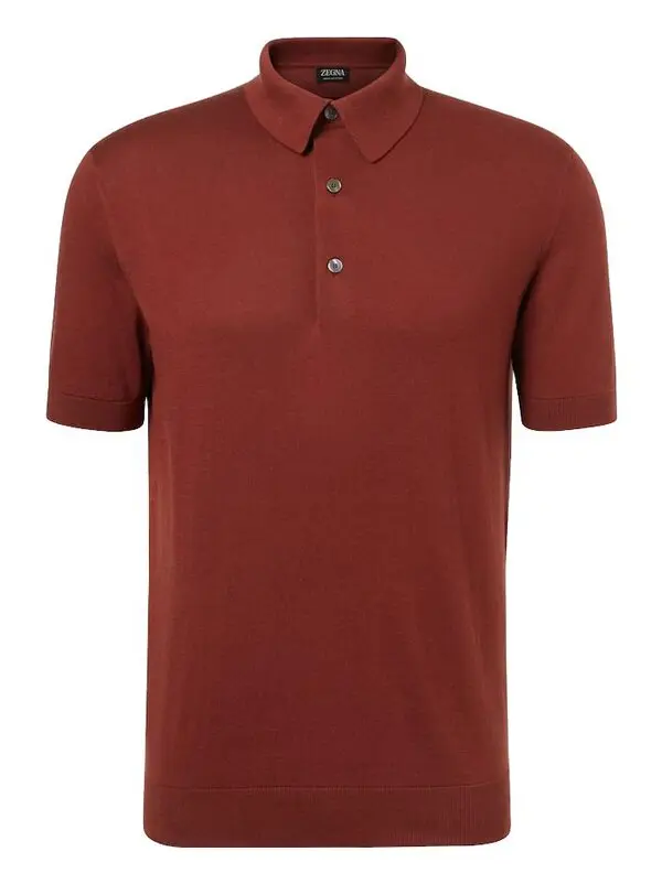 Zegna Cotton Polo Shirt - Brown