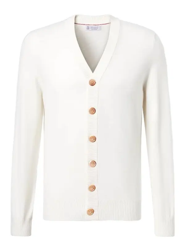 Brunello Cucinelli Cashmere Cardigan - White