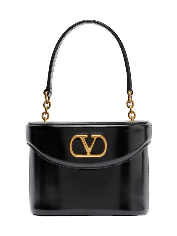 Valentino Garavani Vain Vlogo Leather Vanity Bag - Black