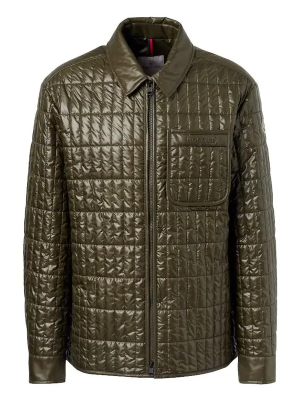 Moncler Madiere Padded Quilted Shirt Jacket - Green