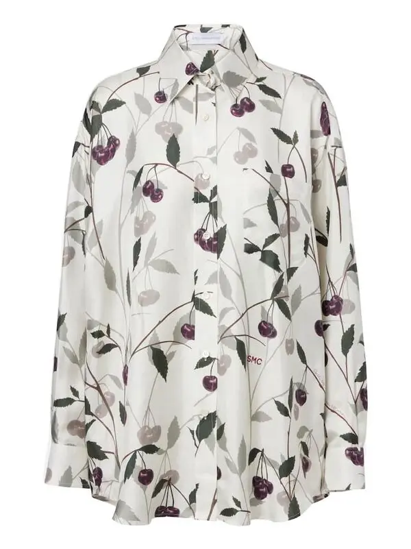 Stella McCartney Printed Silk Twill Shirt - White