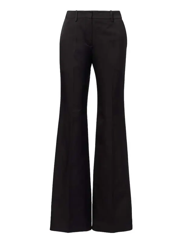 Magda Butrym Cotton And Silk Flared Pants - Black
