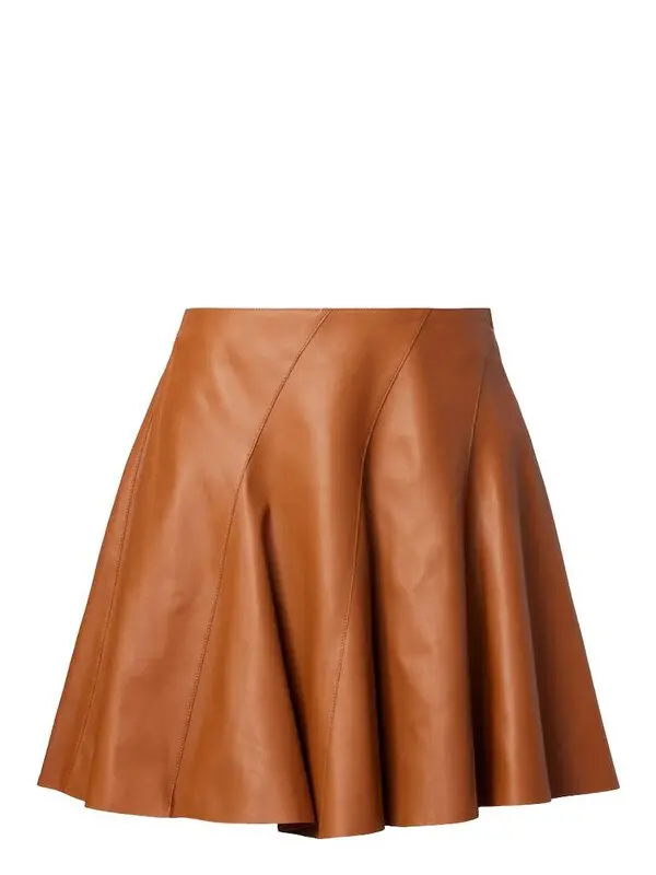 Ralph Lauren Leather Mini Skirt - Brown