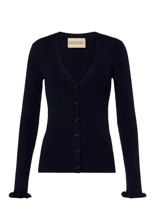 Valentino Garavani Virgin Wool Cardigan - Blue
