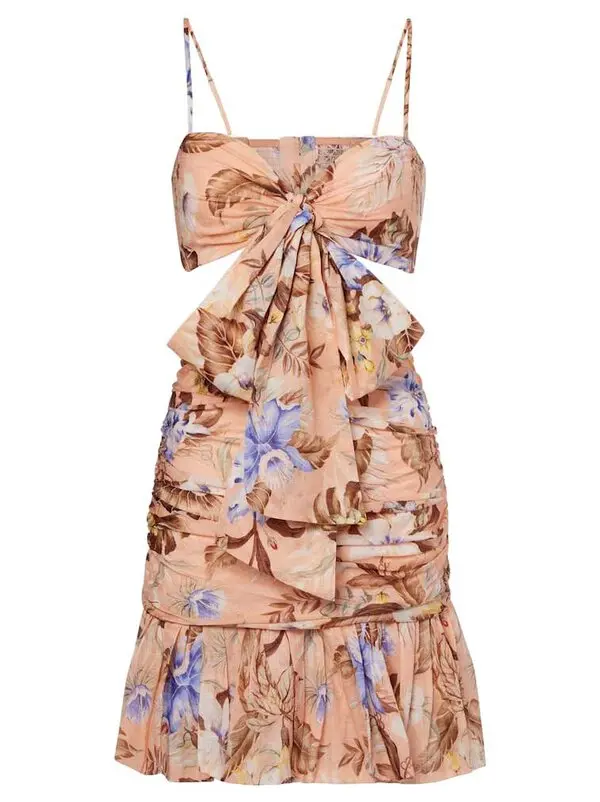 Zimmermann Coco Floral Cotton Mini Dress - Pink