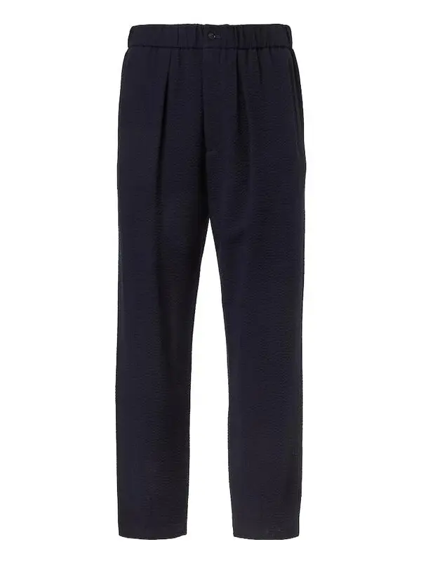 Giorgio Armani Wool And Cashmere-blend Straight Pants - Blue