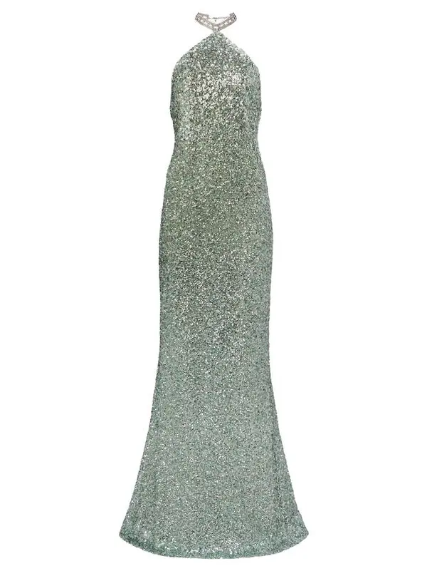 TALLER MARMO Poseidon Sequined Gown - Silver