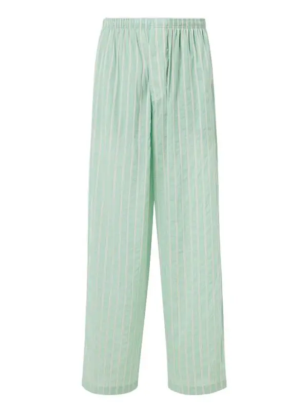 Balenciaga Striped Mid-rise Pajama Pants - Green