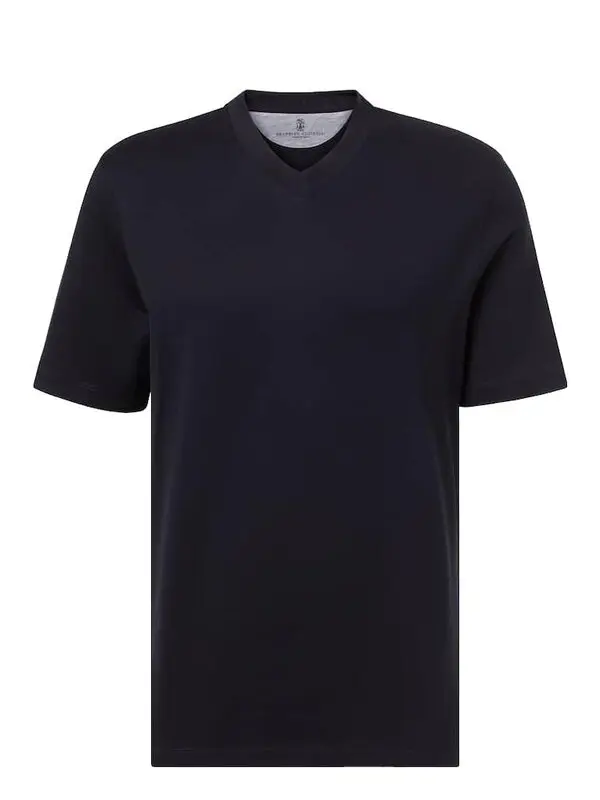 Brunello Cucinelli Cotton Jersey T-shirt - Blue