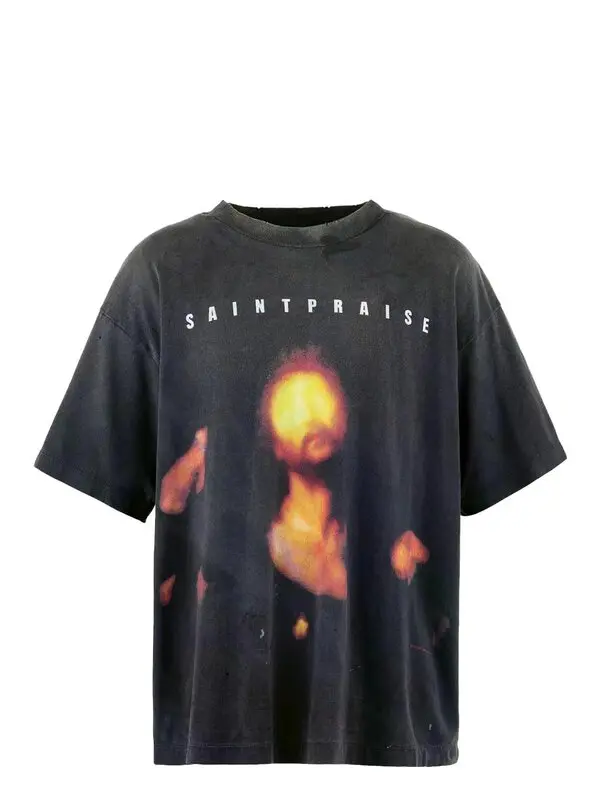 SAINT MXXXXXX Graphic-print T-shirt - Black
