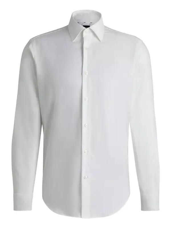 BOSS Long-sleeve Button-up Shirt - White