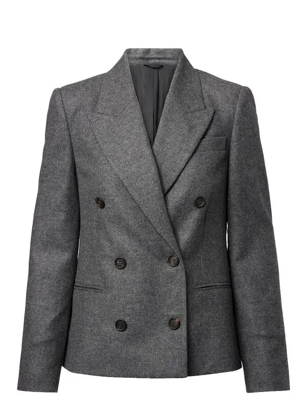Brunello Cucinelli Wool And Cashmere Blazer - Grey