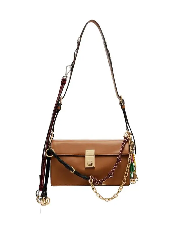 Prada Soft Sound Small Leather Shoulder Bag - Brown