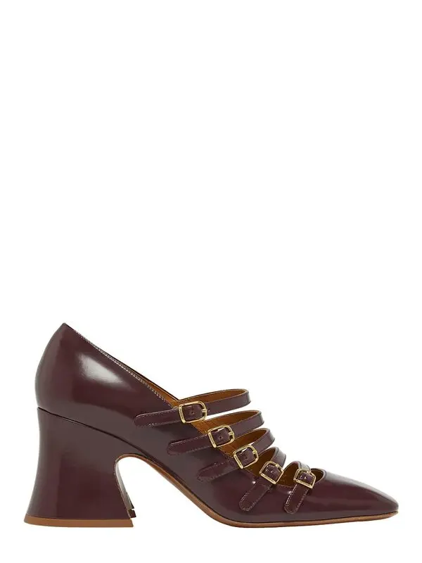Chloé Janis Patent Leather Mary Jane Pumps - Burnt Purple