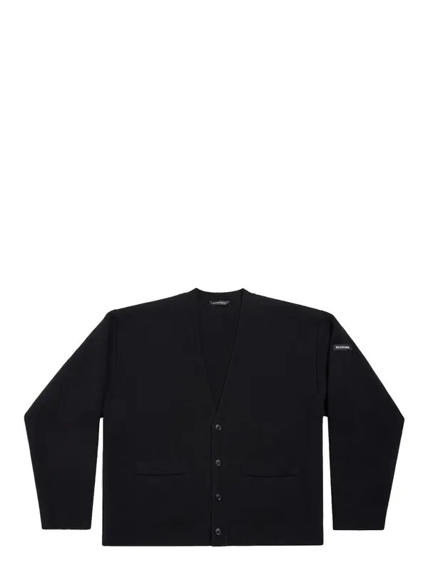 Balenciaga Double-faced Wool Knit Cardigan - Black