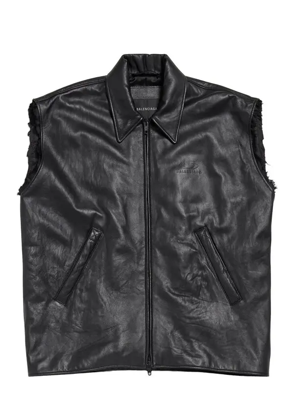 Balenciaga Sleeveless Bomber Jacket - Black