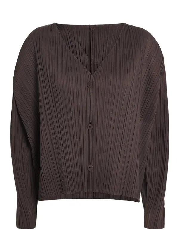 Issey Miyake Ramie Cardigan - Brown