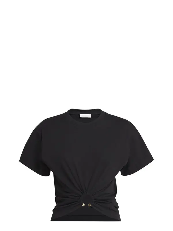 Rabanne Ring-gathered Jersey Crop Top - Black