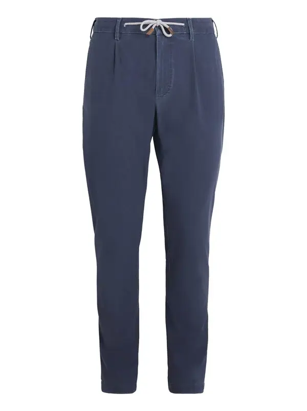 Eleventy Garment-dyed Twill Trousers - Blue