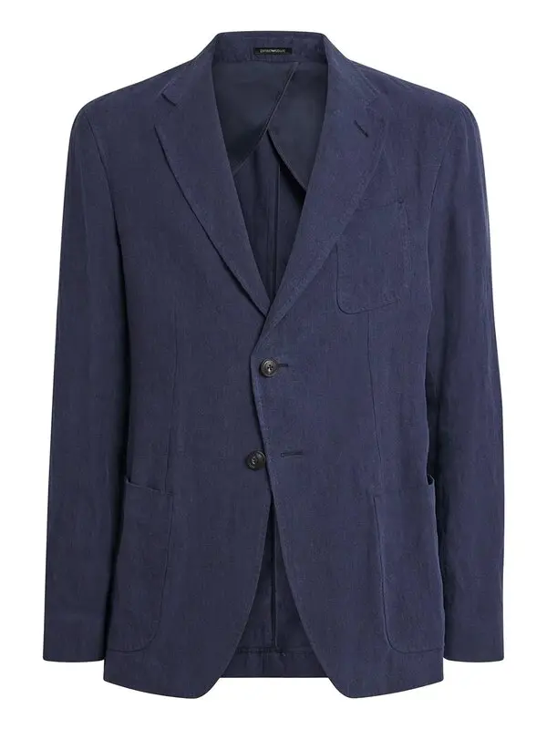 Emporio Armani Linen Blazer - Blue