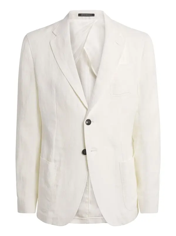 Emporio Armani Linen Blazer - White