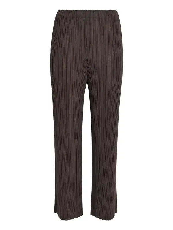 Issey Miyake Ramie Pleated Trousers - Brown