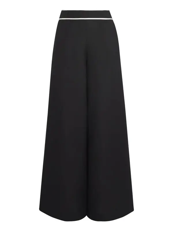 Simkhai Linen-blend Wide-leg Trousers - Black
