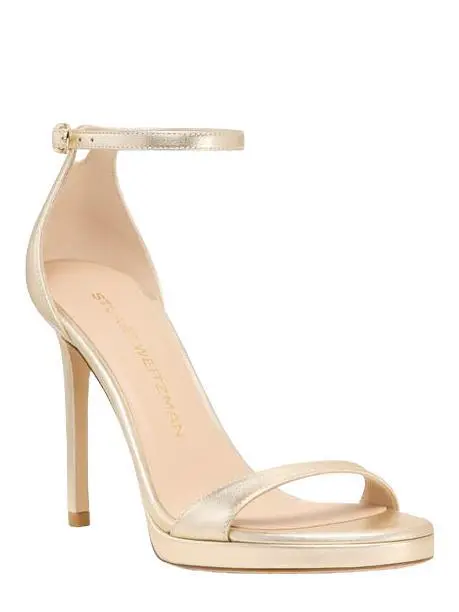 STUART WEITZMAN Nudist Platform Sandal - Light Gold