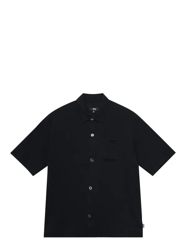 StÜssy Boxy Crinkled Shirt - Black