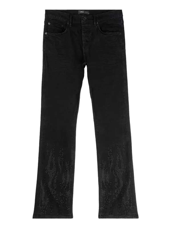 PURPLE BRAND Flamed Flare Jeans - Black