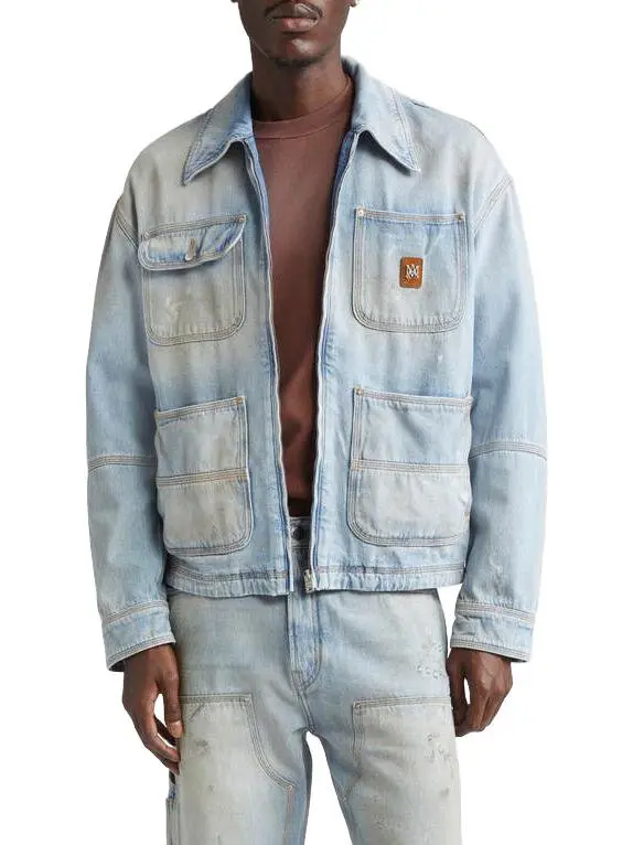 Amiri Lightweight Denim Work Jacket - Perfect Antique Indigo