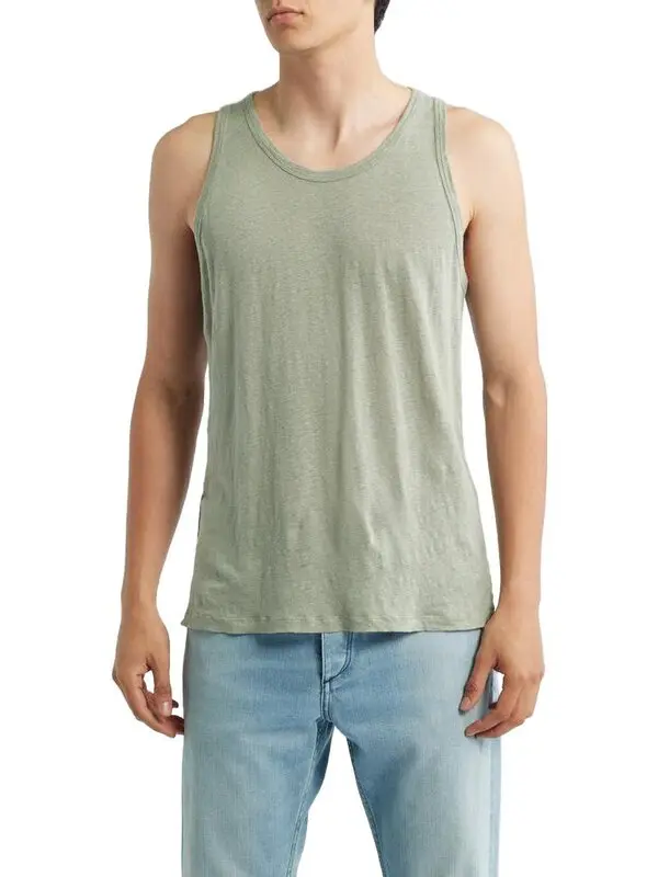 ALEX CRANE Linen Tank - Moss