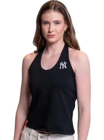 LUSSO New York Yankees Noelle V-neck Tank Top - Black