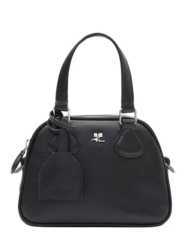 COURREGES Ac Stud Leather Mini Bowling Bag - Black