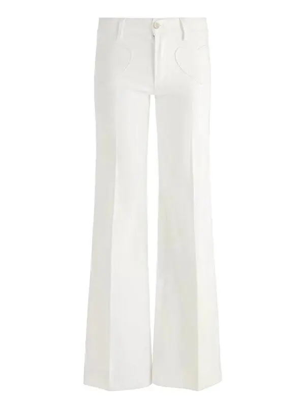 Alice + Olivia Slay Heart Pocket Front Wide-leg Jeans - Neutrals