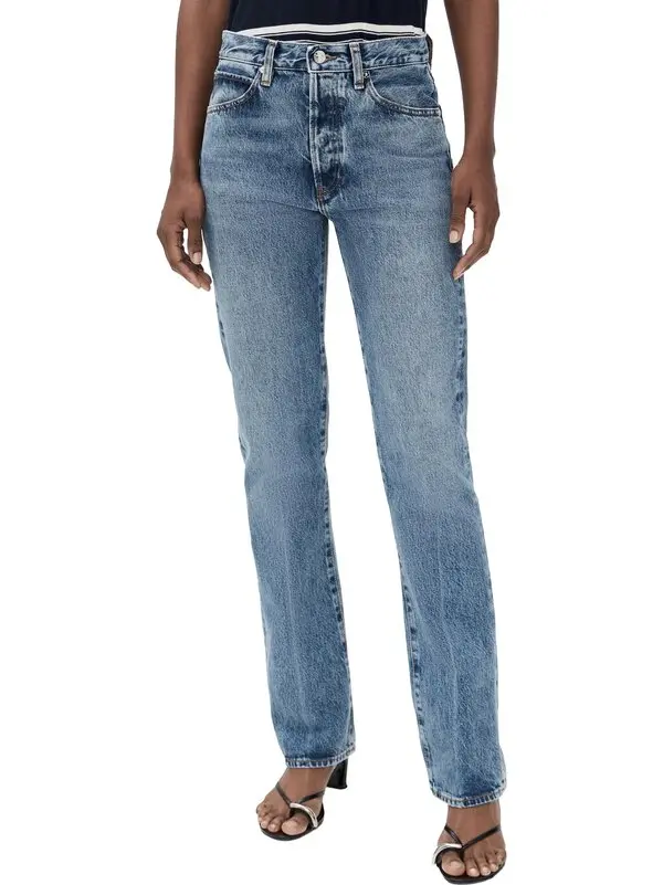 FRAME The Vertical Straight Leg Jeans - Knock Out