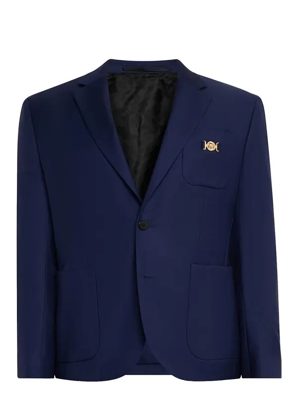 Versace Wool Single-breasted Blazer - Dkblue