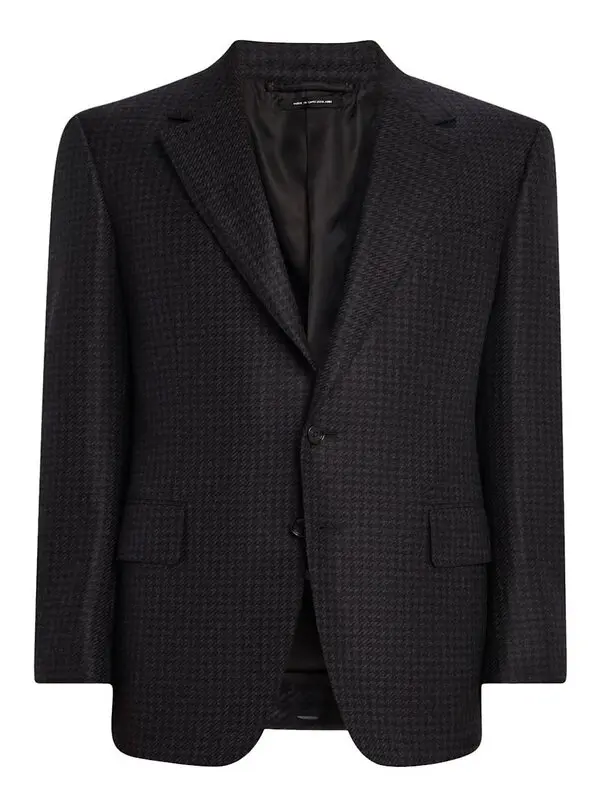 TOM FORD Wool Pied De Poule Single-breasted Sport Coat - Dark Chocolate