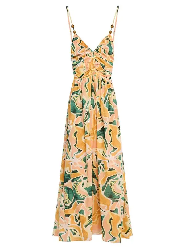 Rails Palm Cotton Midi Dress - Tulum