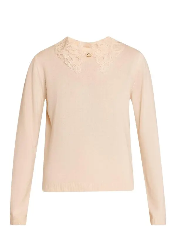 Fabiana Filippi Fine Knit Lace-collar Sweater - Corda