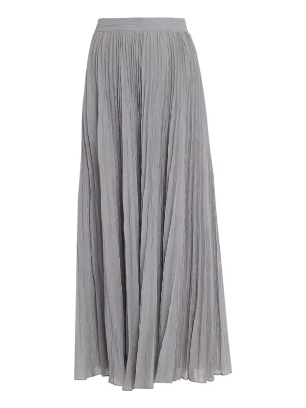 TOTÊME Crinkled Plisse Maxi Skirt - Light/pastel Grey