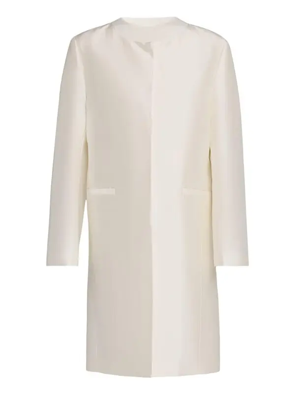 TOTEME Silk Collarless Coat - Open White