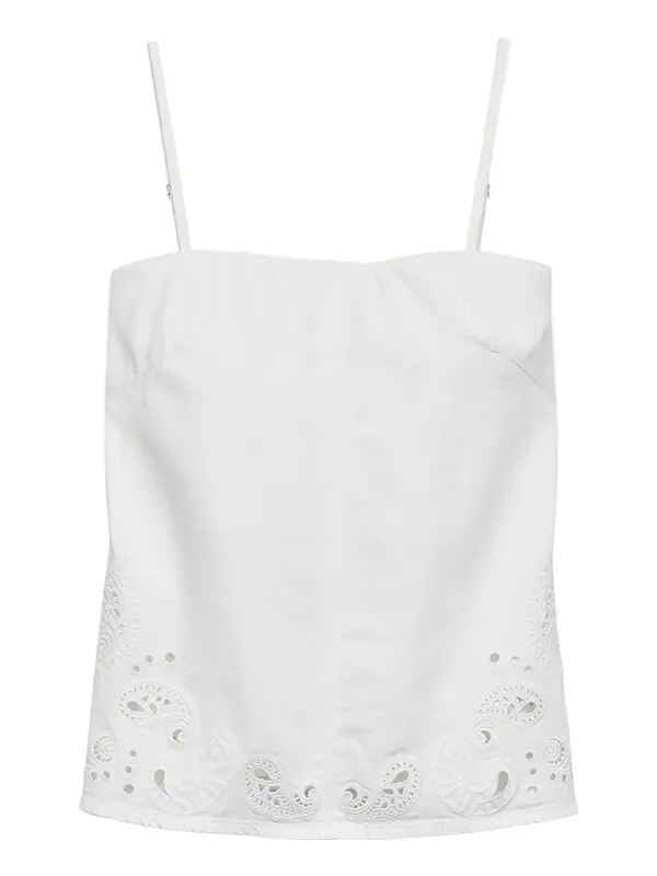 Rag & Bone Ultra Featherweight Aurora Embroidered Top - Whteyelet