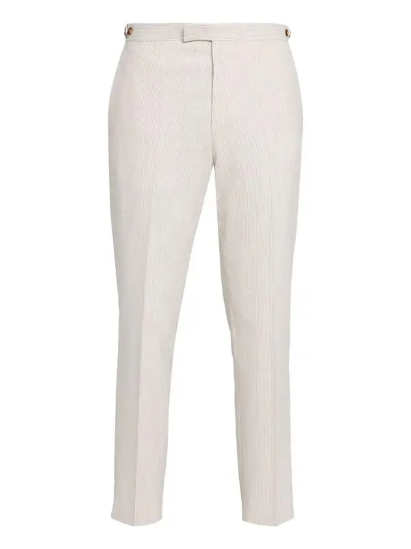 REISS Kai Hairline Stripe Tapered Trousers - Oatmeal/white