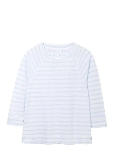 THE WHITE COMPANY Stripe-print Cotton-jersey Top - White/blue