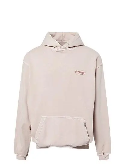 REPRESENT Cotton Hoody With Logo Print - Dusty Mauve