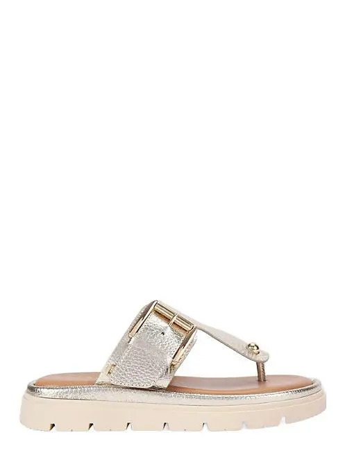 Carvela Pavilion Buckled Leather Sandals - Gold