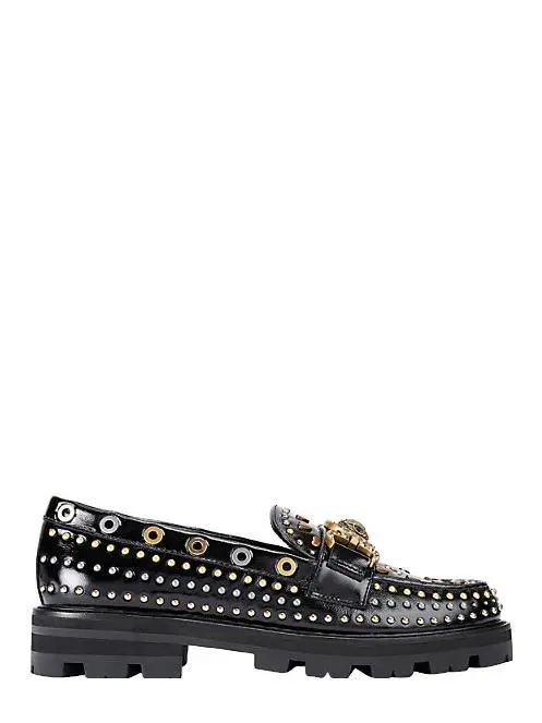 Kurt Geiger Mansion Stud Leather Loafers - Black/comb