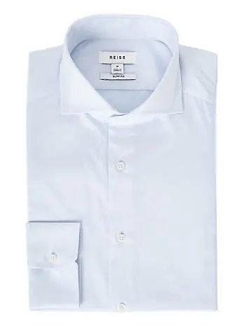 REISS Storm Reg Long-sleev Cotton-twill Shirt - Soft Blue