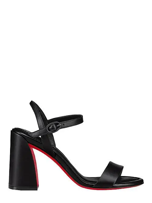 CHRISTIAN LOUBOUTIN Miss Jane 85 Leather Heeled Sandals - Black/lin Black
